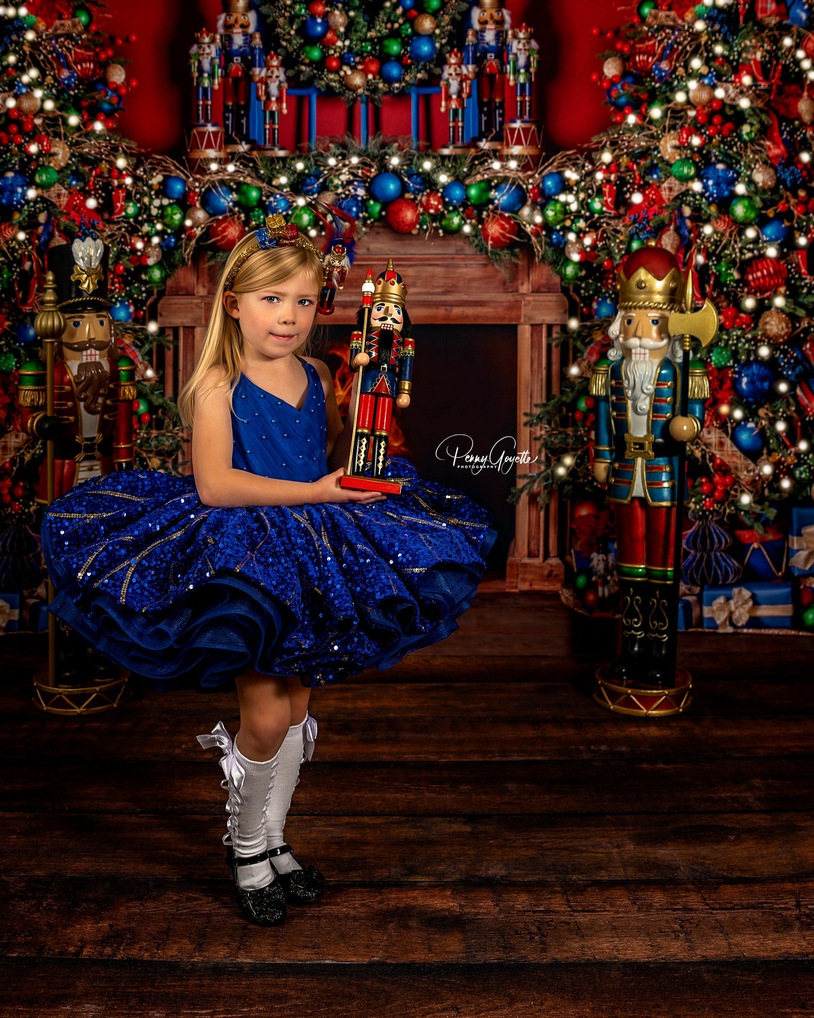 REMNANT BLUE VELVET SEQUIN -Nutcracker