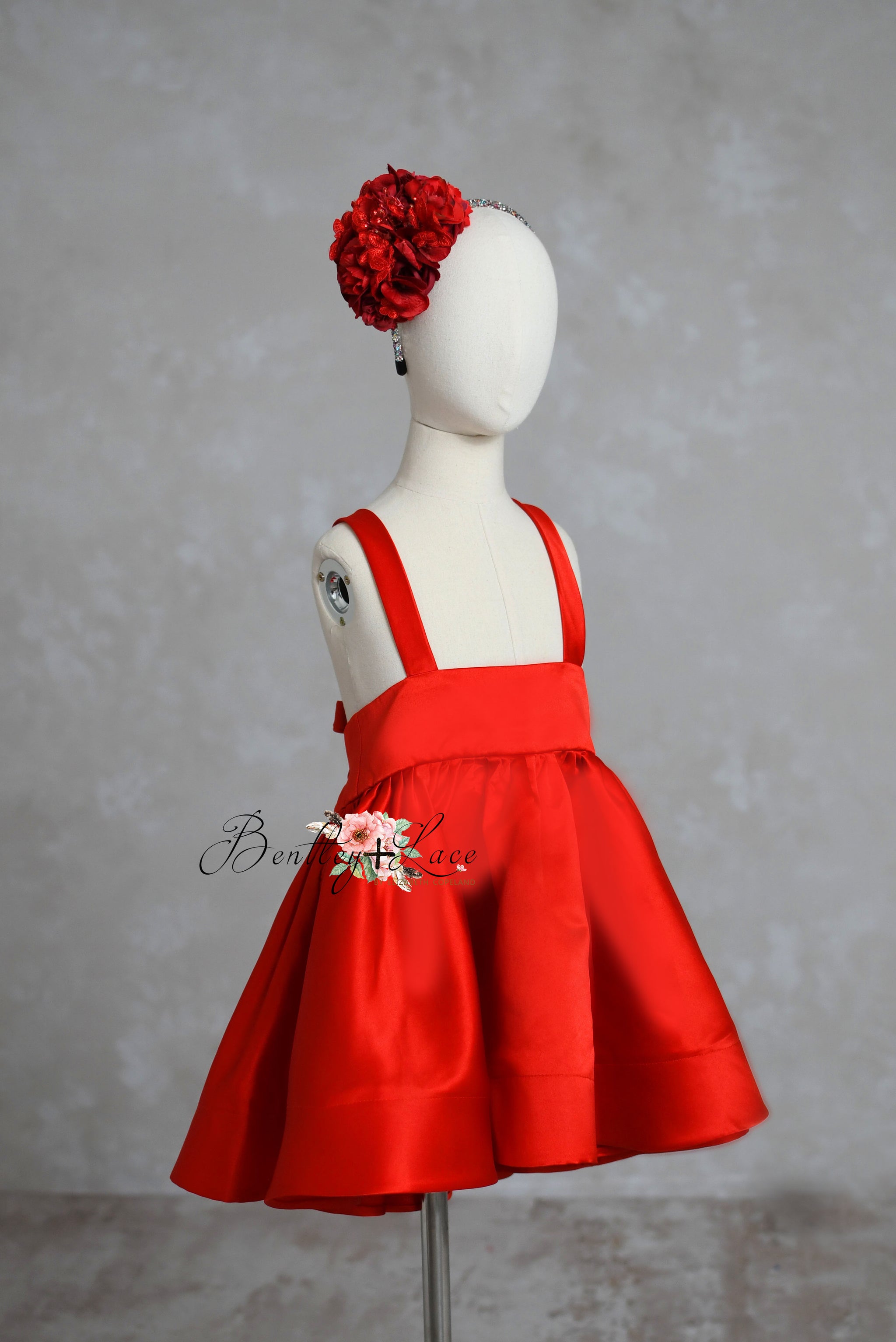Solid Satin Detachable Apron Dress - Custom Couture Gown for Special O