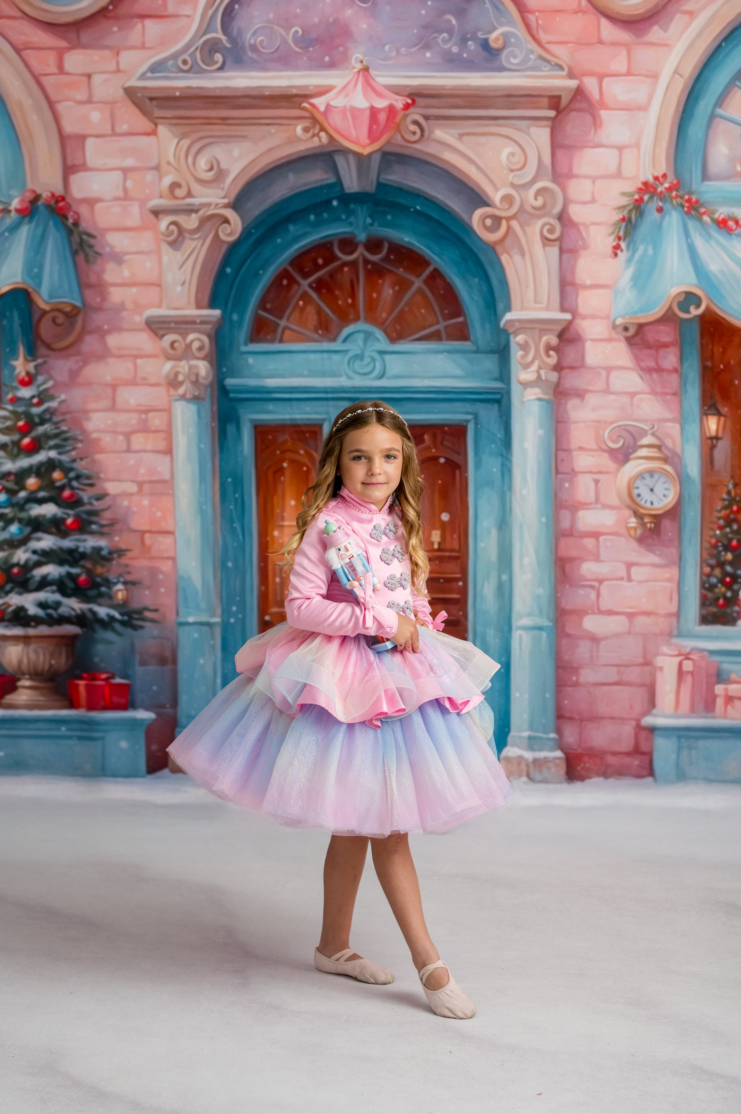 Candy Carousel Holiday Dress | Whimsical Pink & Lilac Tulle Gown Rental
